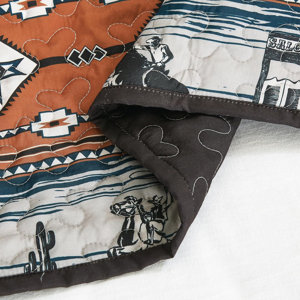 Chezmoi Collection Boone Southwestern Cowboys Rodeo Microfiber Quilt ...