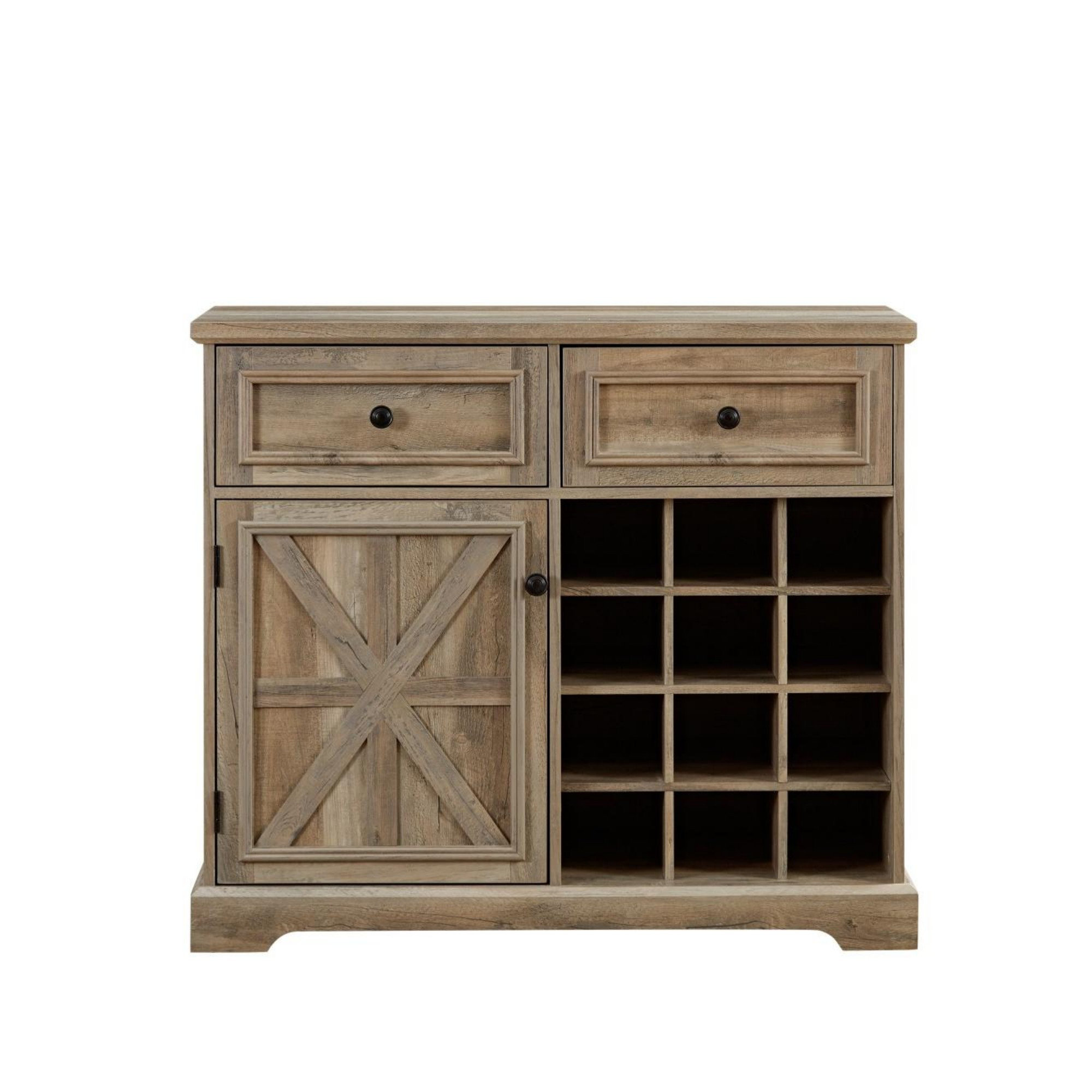 Gracie Oaks Farmhouse Bar Cabinet with Wine Rack | Wayfair
