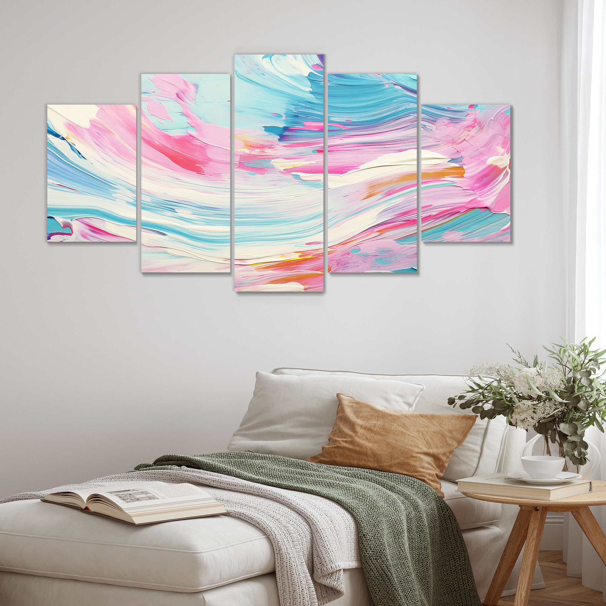 Design Art Summer Bliss Miami - Abstract Wall Art Decor Set 5 Piece ...