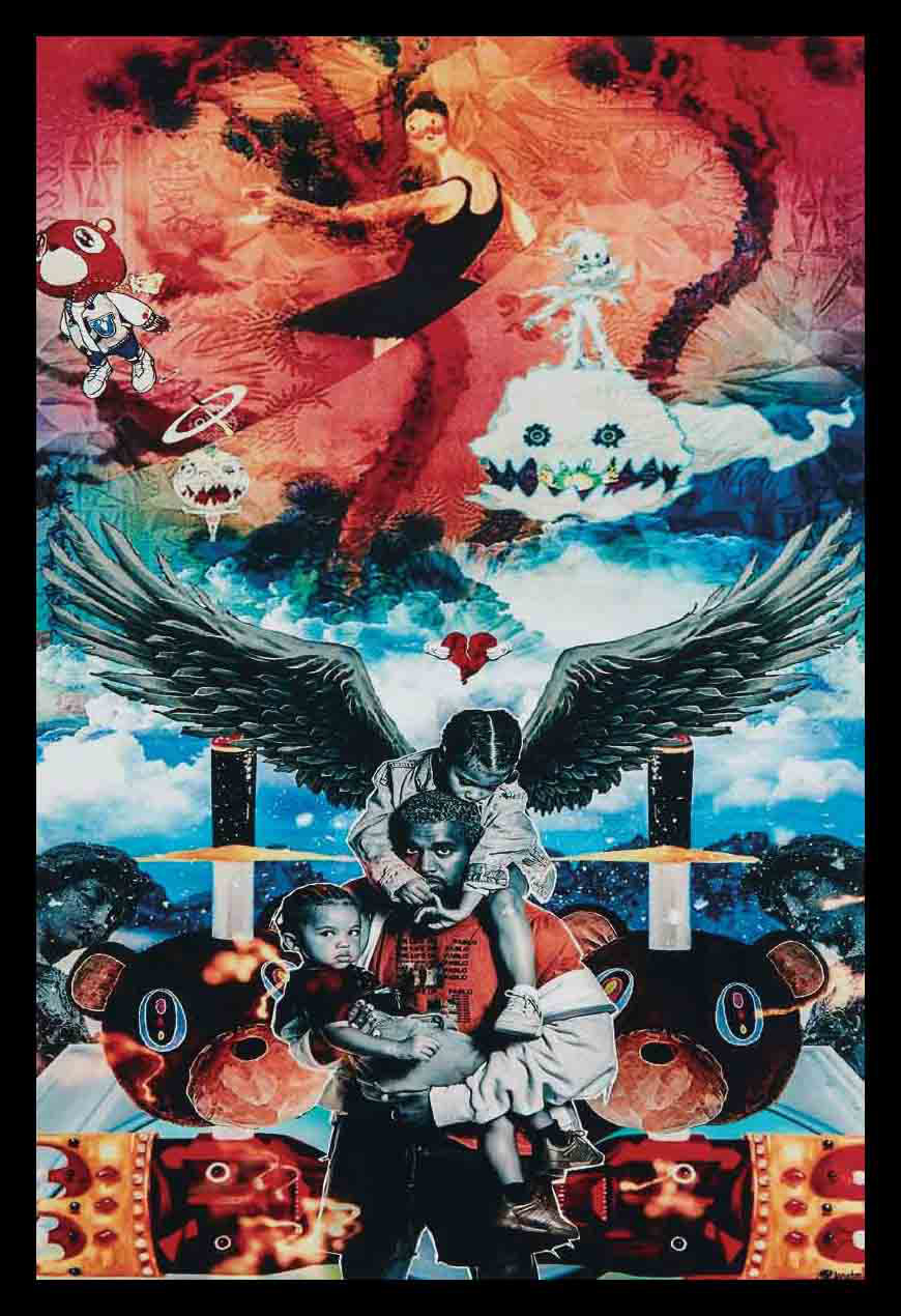 Buy Art For Less Kanye West Album Collage Poster Paper Print Framed On ...