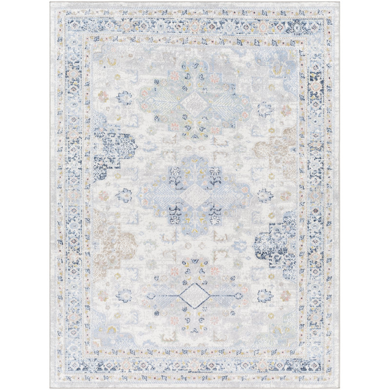Langley Street Benfield Flatweave Performance Blue Rug | Wayfair