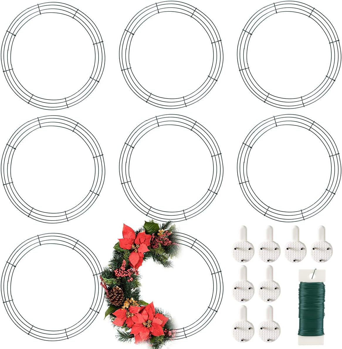 The Holiday Aisle® 8 Pack Wire Wreath Frame 20 Inch Metal Wreath Form ...