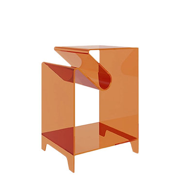 acrylic bedside table orange