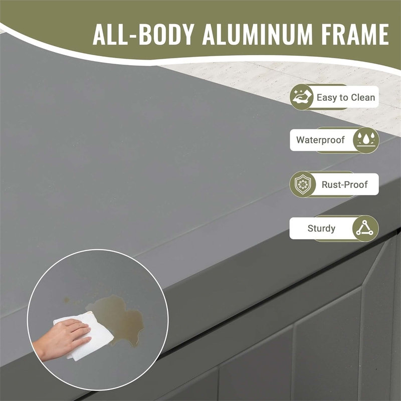 Latitude Run® Outdoor Kitchen Island with Storage, Aluminum, Protective ...