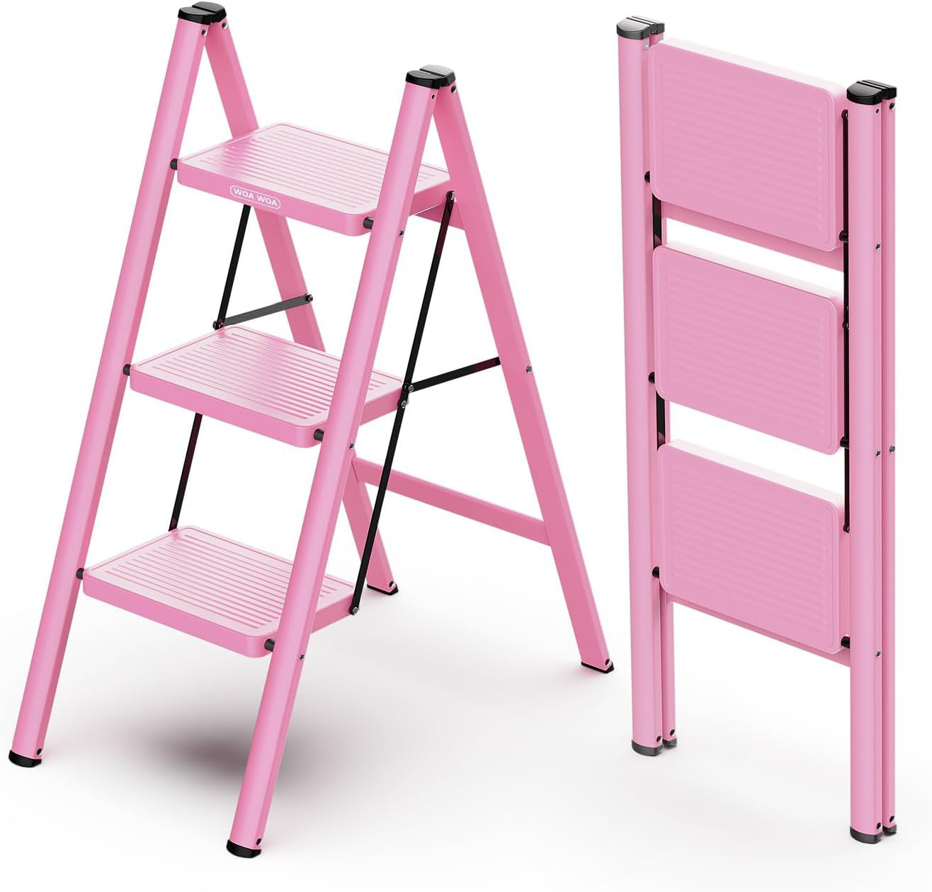 WFX Utility™ 3 Step Stool, Step Ladder Foldable With Wide Pedals ...