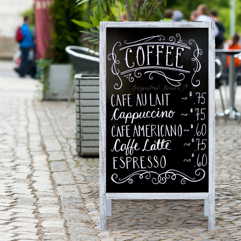 Rose Home Fashion Double Side Wood A-Frame Chalkboard Sign Menu Display ...