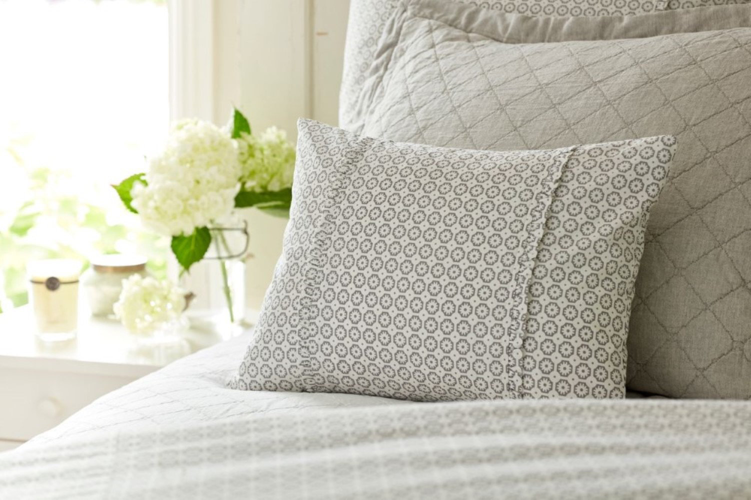 Taylor Linens Carolina Gray 100% Cotton Pillow Cover | Wayfair
