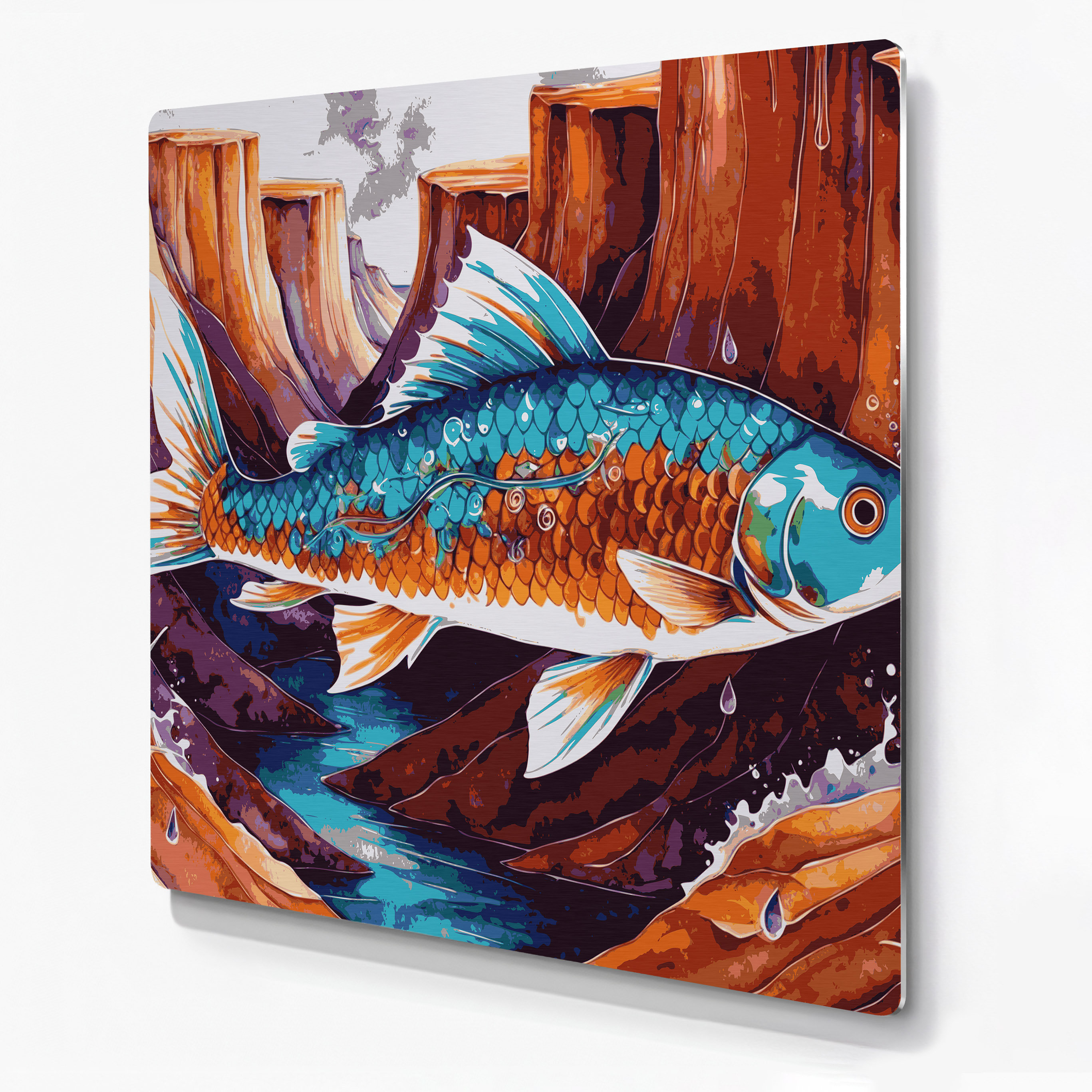 Latitude Run® Southwestern Animals Fish 27 Brown Metal Wall Art | Wayfair