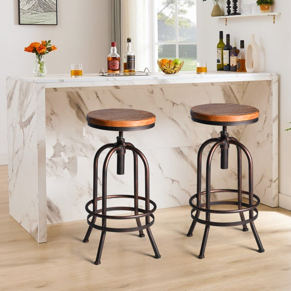 Williston Forge Jazavier Swivel Adjustable Height Counter Stool with ...