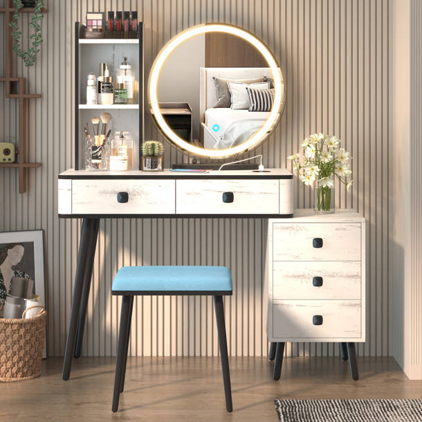 The Holiday Aisle® Stillwater Acrylic 2 Compartment Makeup Organizer ...