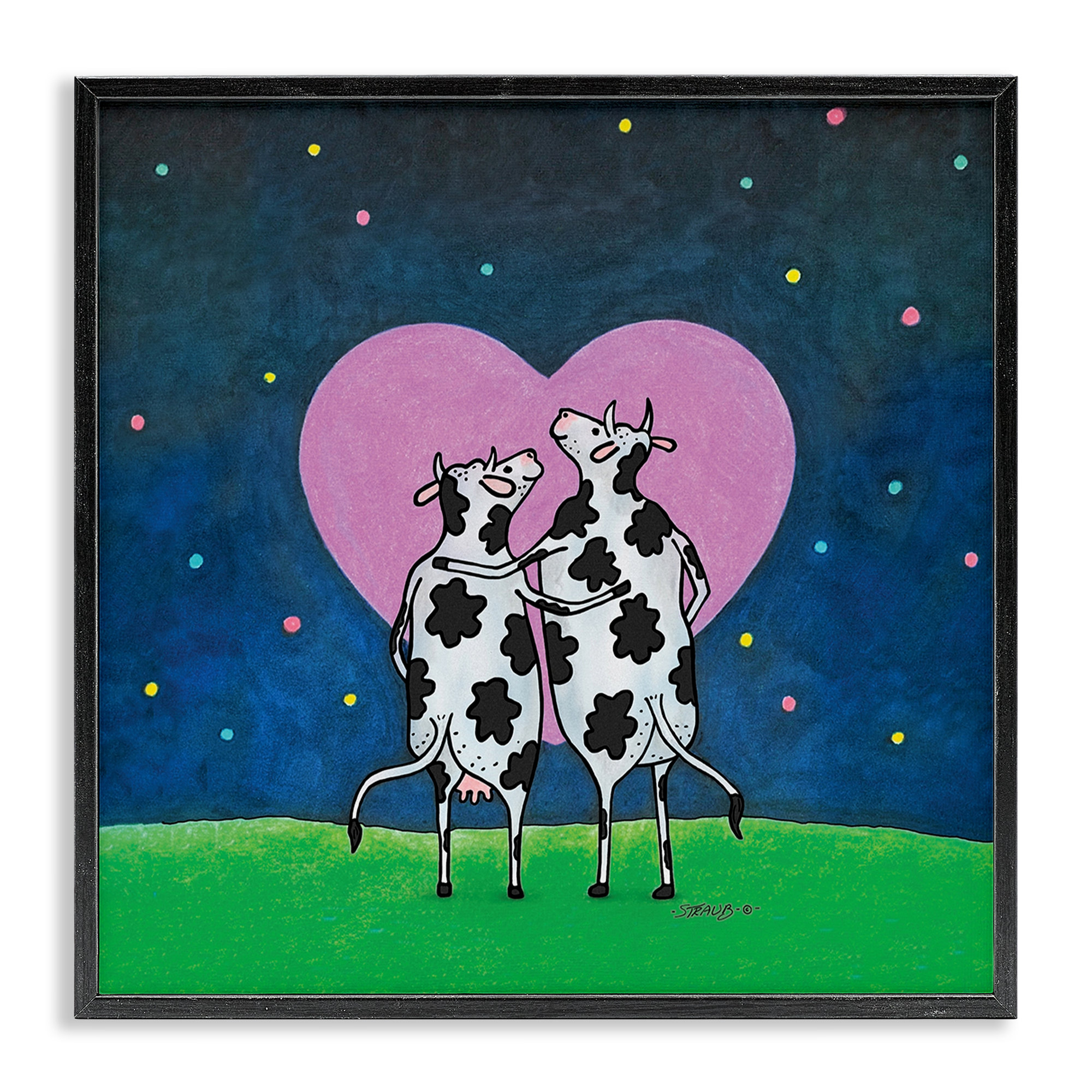 Ebern Designs Loving Significant Udder Framed Giclee, design by Roger ...