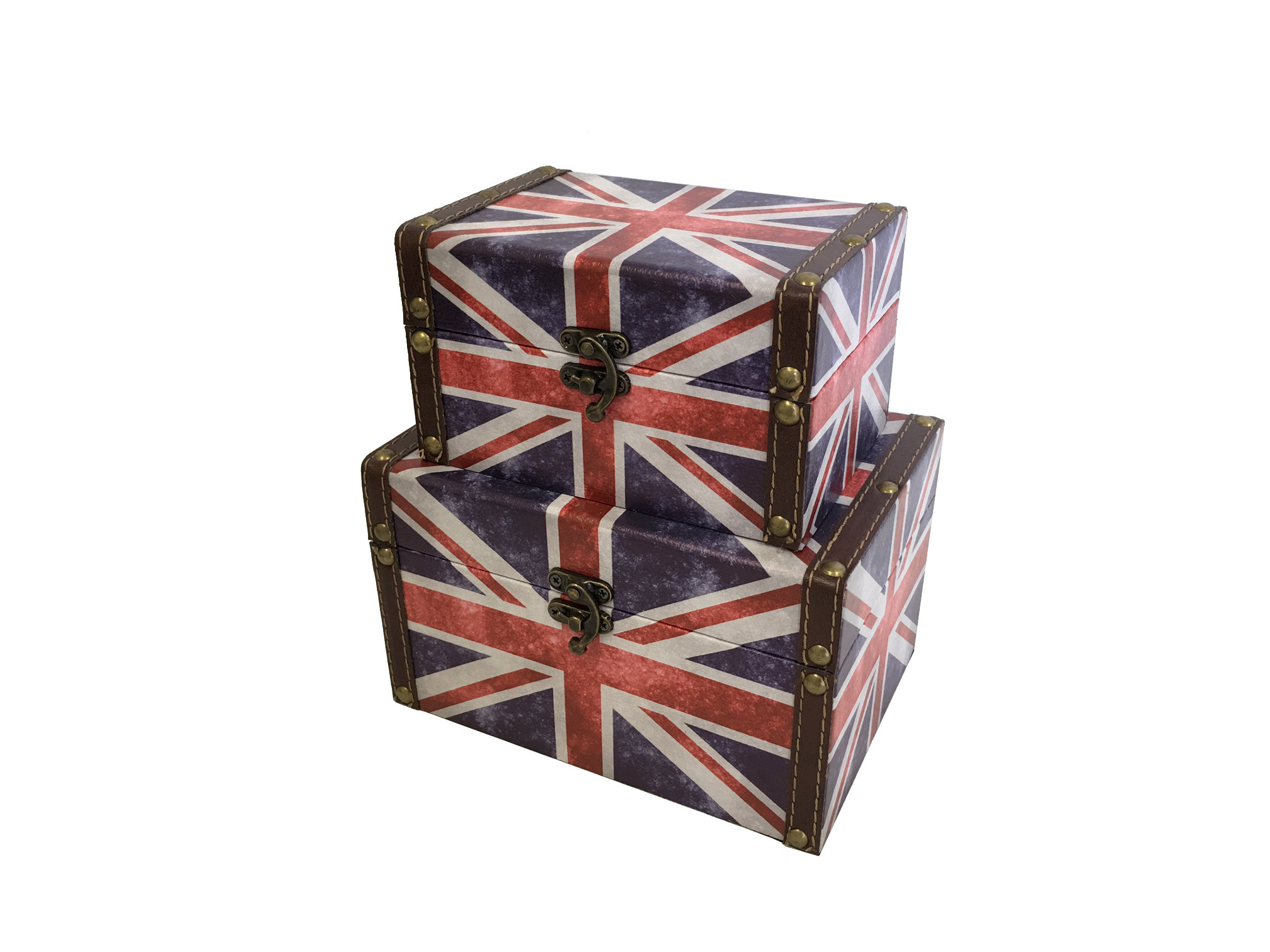 17 Stories Ensemble de boîtes 2 pièces en bois emboîté british et ...