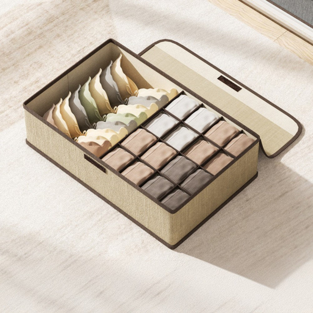 Ebern Designs 3-in-1 Drawer Divider Storage Box with Lid | Wayfair