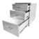 Yuan Home Outdoor Kitchen Drawer, 3-Layer Stainless Steel 18" W X 23" H ...