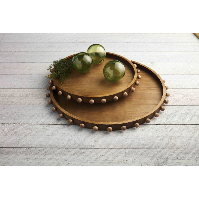 Mud Pie™ PINE HILL Solid Wood Tray - Set of 2 | Wayfair