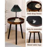 George Oliver Small Round Side Table, Solid Wood End Table With 3 Metal ...