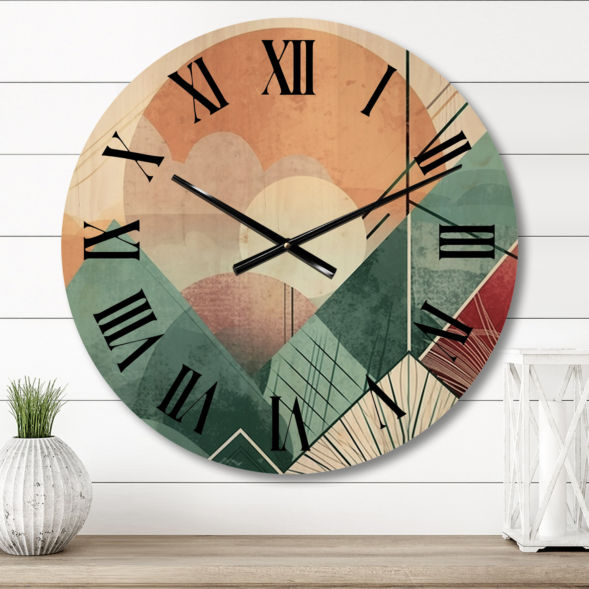 East Urban Home Minimal Boho Landscape in Retro Earthy Green - Modern ...