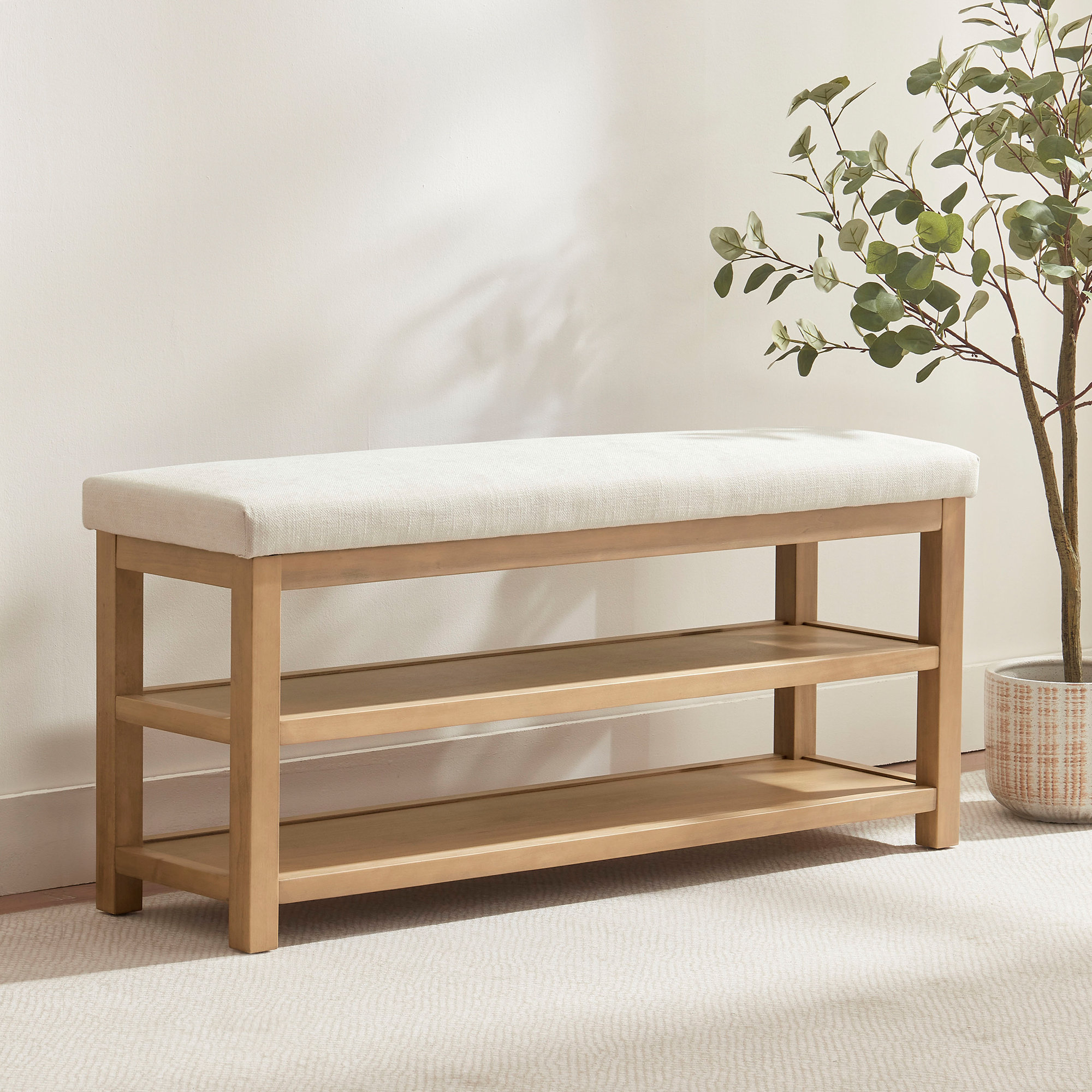 Ebern Designs Hahnville Upholstered Storage Shoe Bench & Reviews | Wayfair