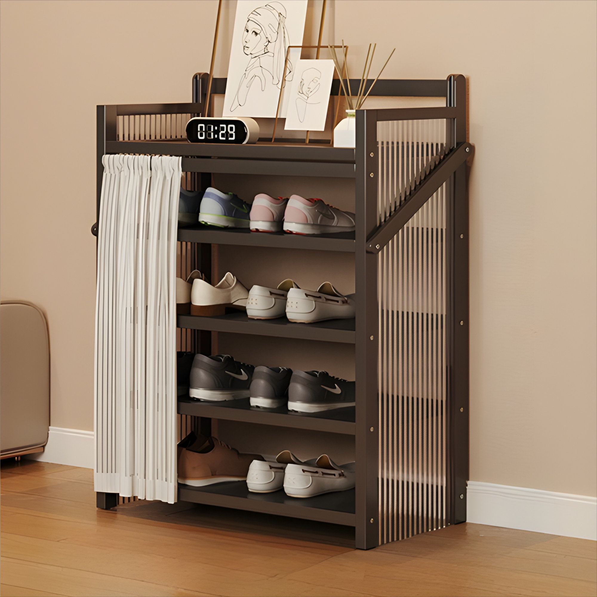 Red Barrel Studio® Installation Free Folding Bamboo Shoe Rack - Multi ...