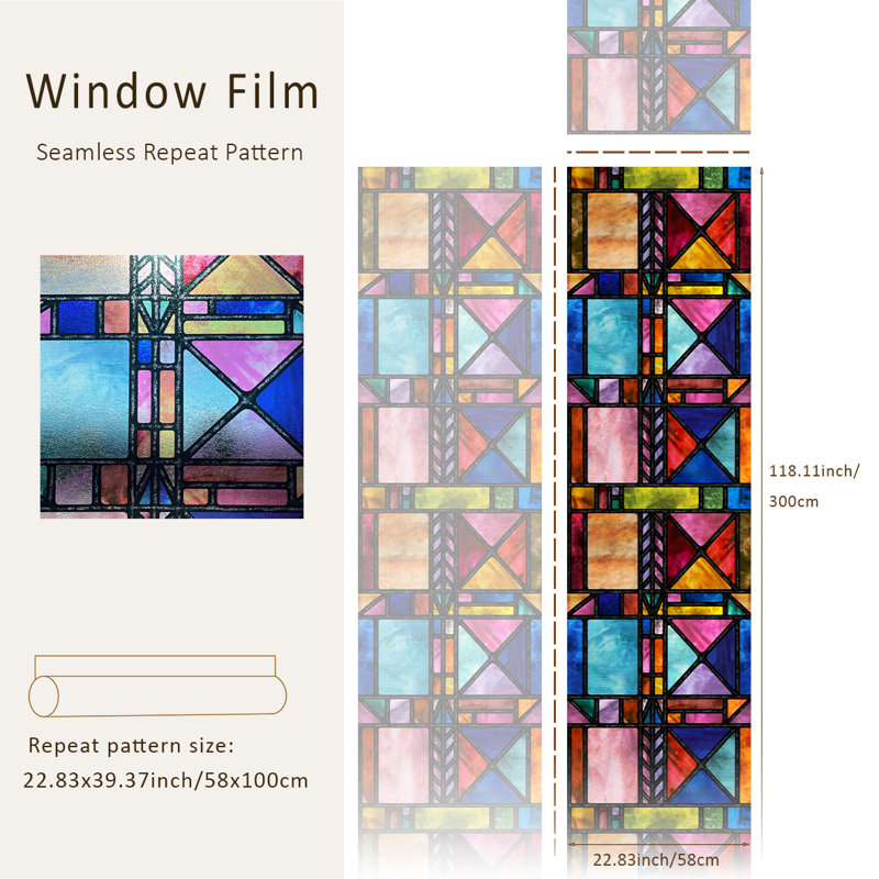 Union Rustic Retro Geometry Static Cling Window Decal | Wayfair