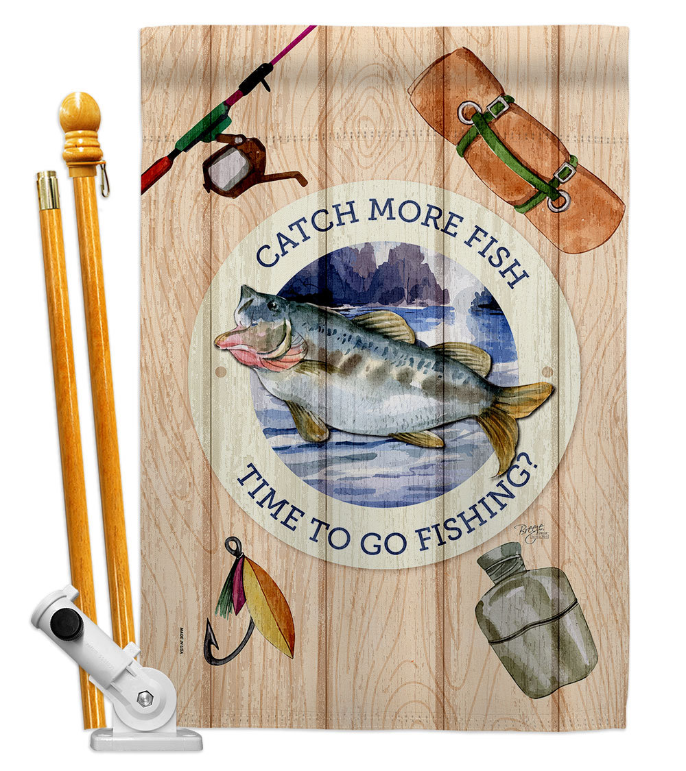 Angeleno Heritage Catch Fish 2-sided Polyester 40 x 20 ft. Flag Set ...
