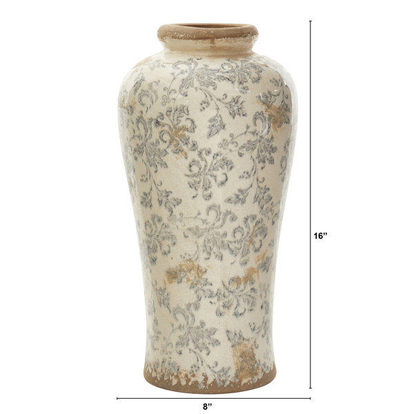 Primrue White/Gray 16" Ceramic Table Vase & Reviews | Wayfair