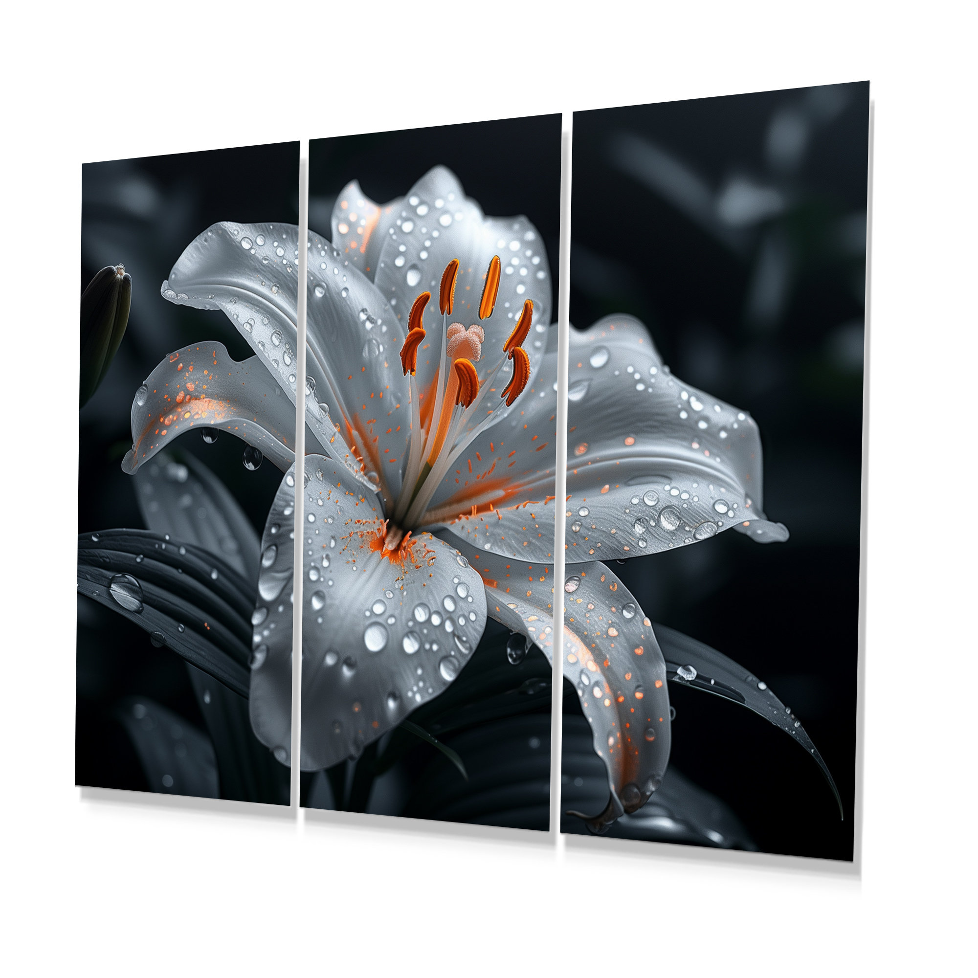 Latitude Run® White Garden Lily Crystal Photo - Lilies Wall Art Living ...