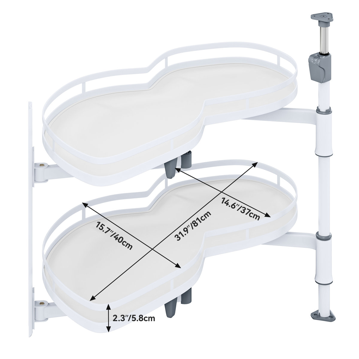 Rebrilliant Swing Left Blind Corner Kitchen Cabinet Pull Out Organizer ...