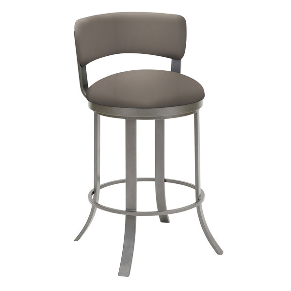 Latitude Run® Swivel Upholstered Counter Stool with Metal Frame ...