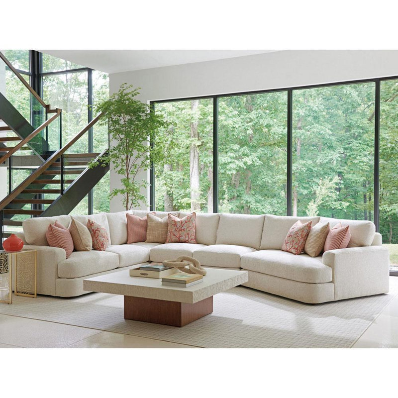 Orren Ellis Tommy Modern White Stone Top with Light Brown Wood Base ...