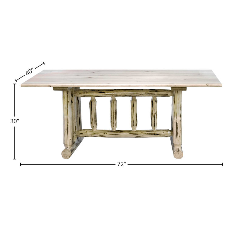 Loon Peak® Montana Collection 40" Lodge Pole Pine Dining Table | Wayfair