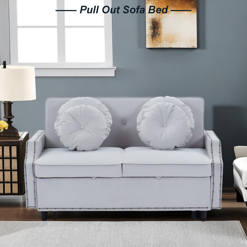 Red Barrel Studio® Elkhart Adjustable Positions Sofa Bed with a Button ...
