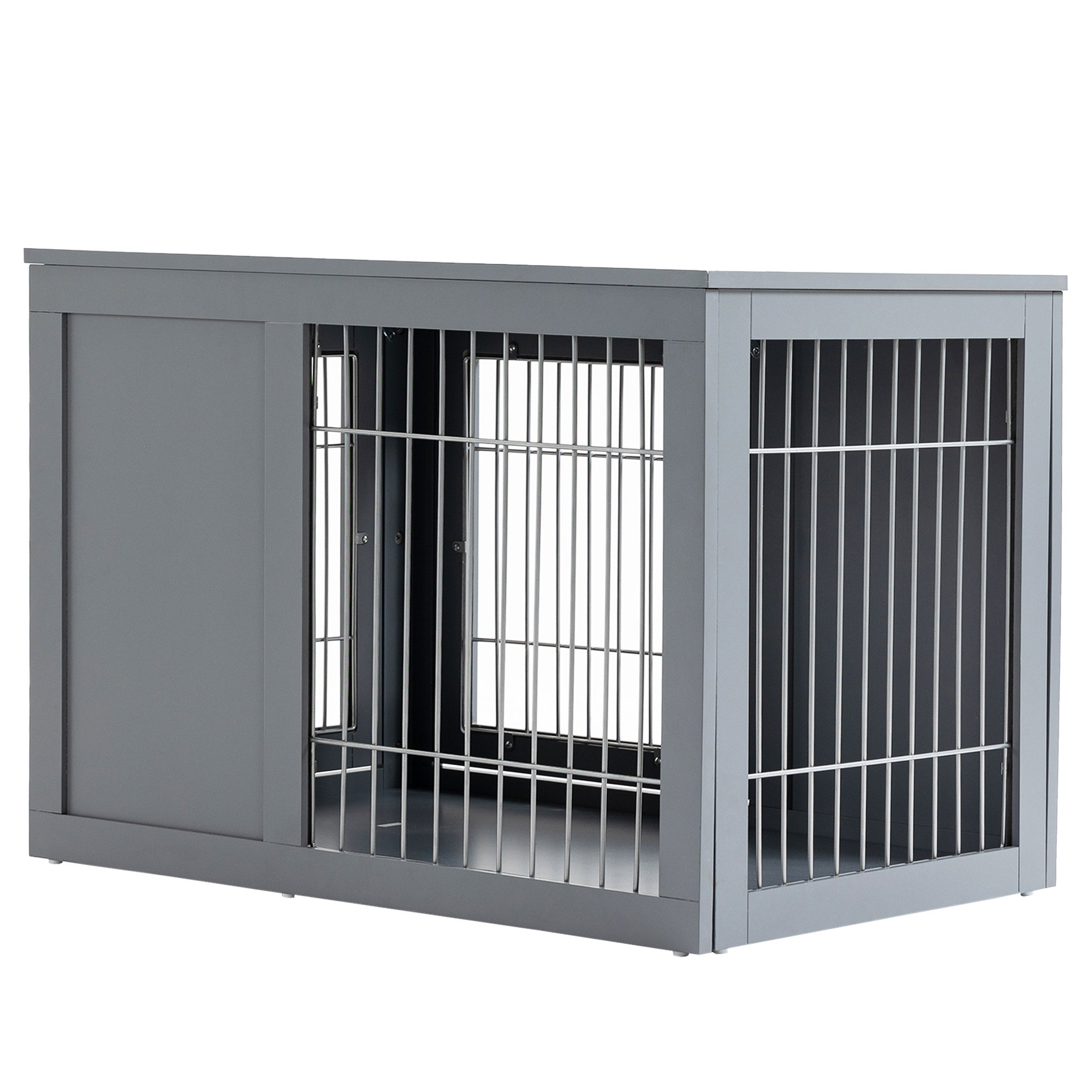 Brayden Studio® Dog Crate Furniture Wire Indoor Pet Kennel Cage, End ...