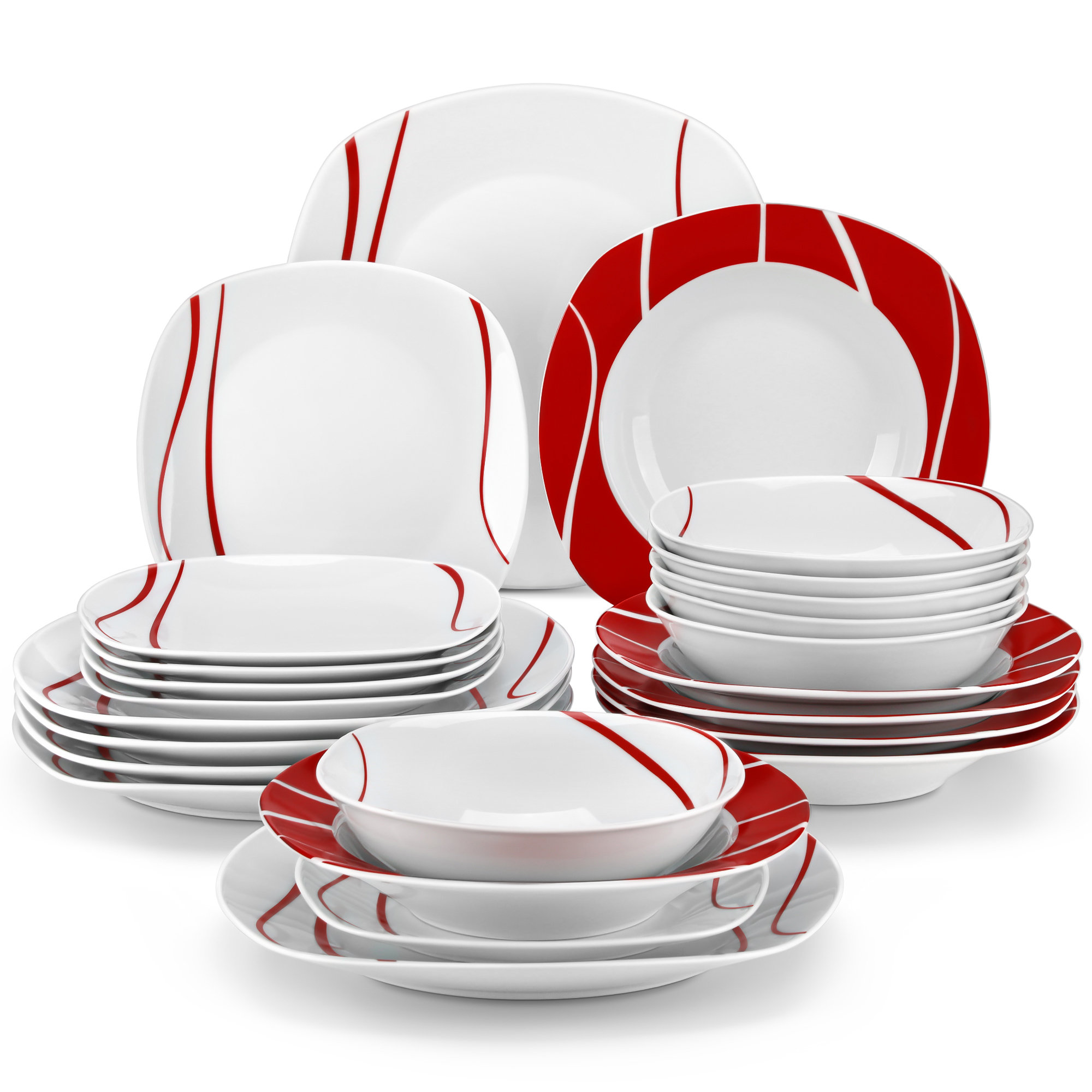 Latitude Run Bertasi 24 Piece Porcelain China Dinnerware Set - Service ...