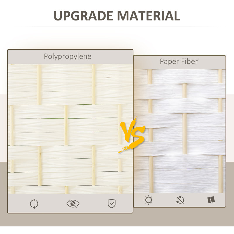 Winston Porter 4 Panel Room Divider, 6' Tall Folding Privacy Screen ...