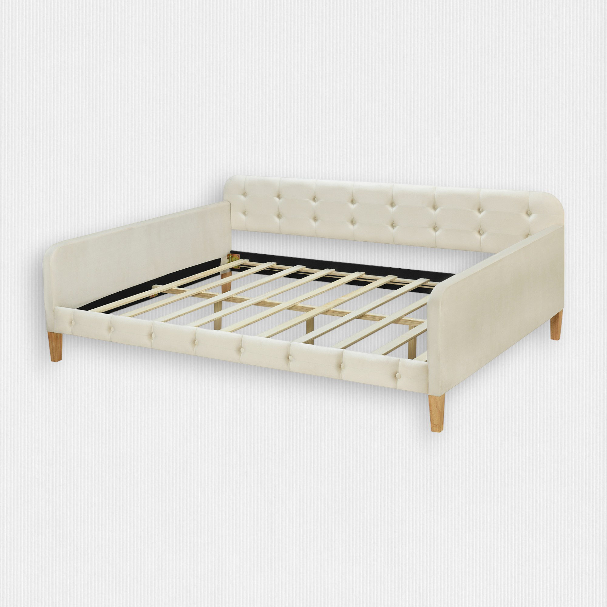 Red Barrel Studio® Kiyohiko Modern Velvet Tufted Daybed with Solid Wood ...