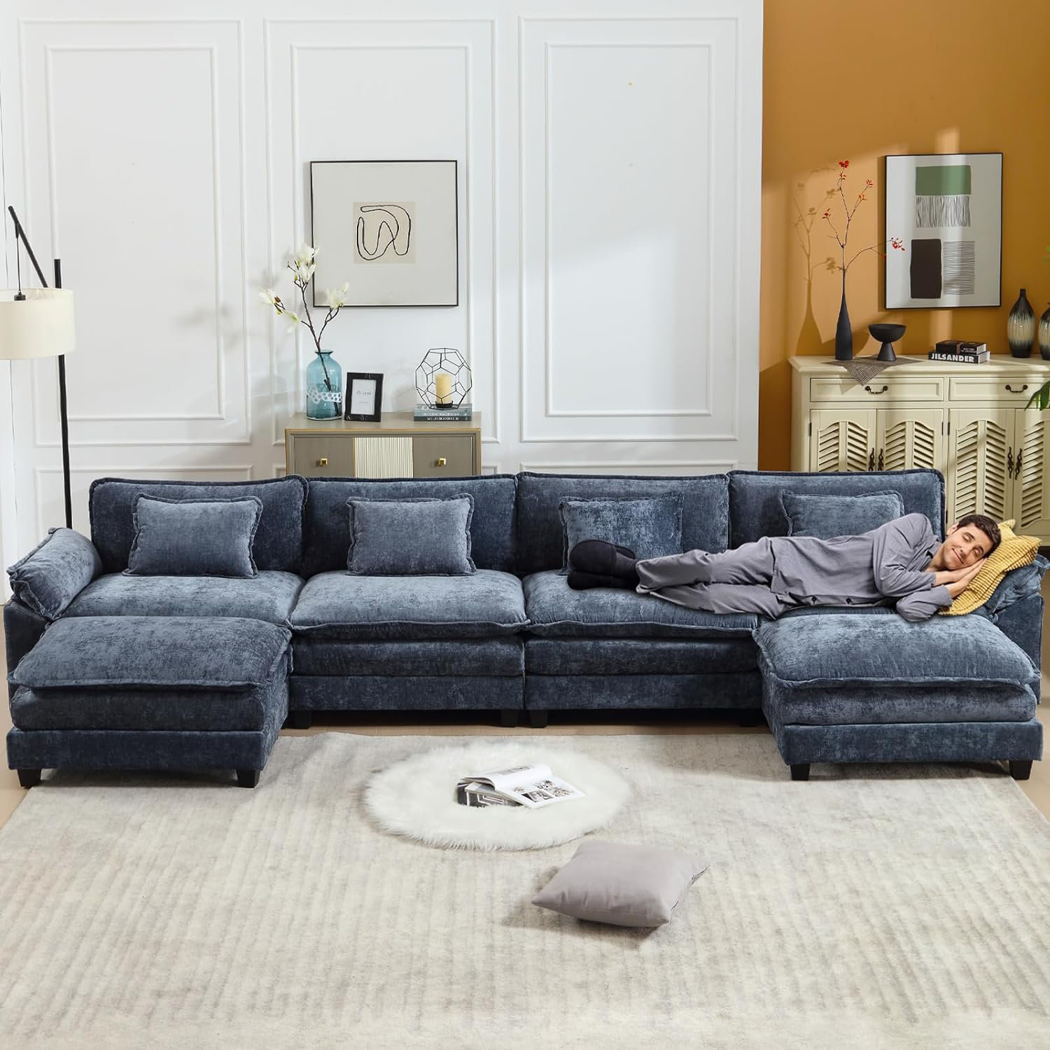 Latitude Run® Carbaugh 154" Oversized U Shaped Sectional Sofa, Comfy ...