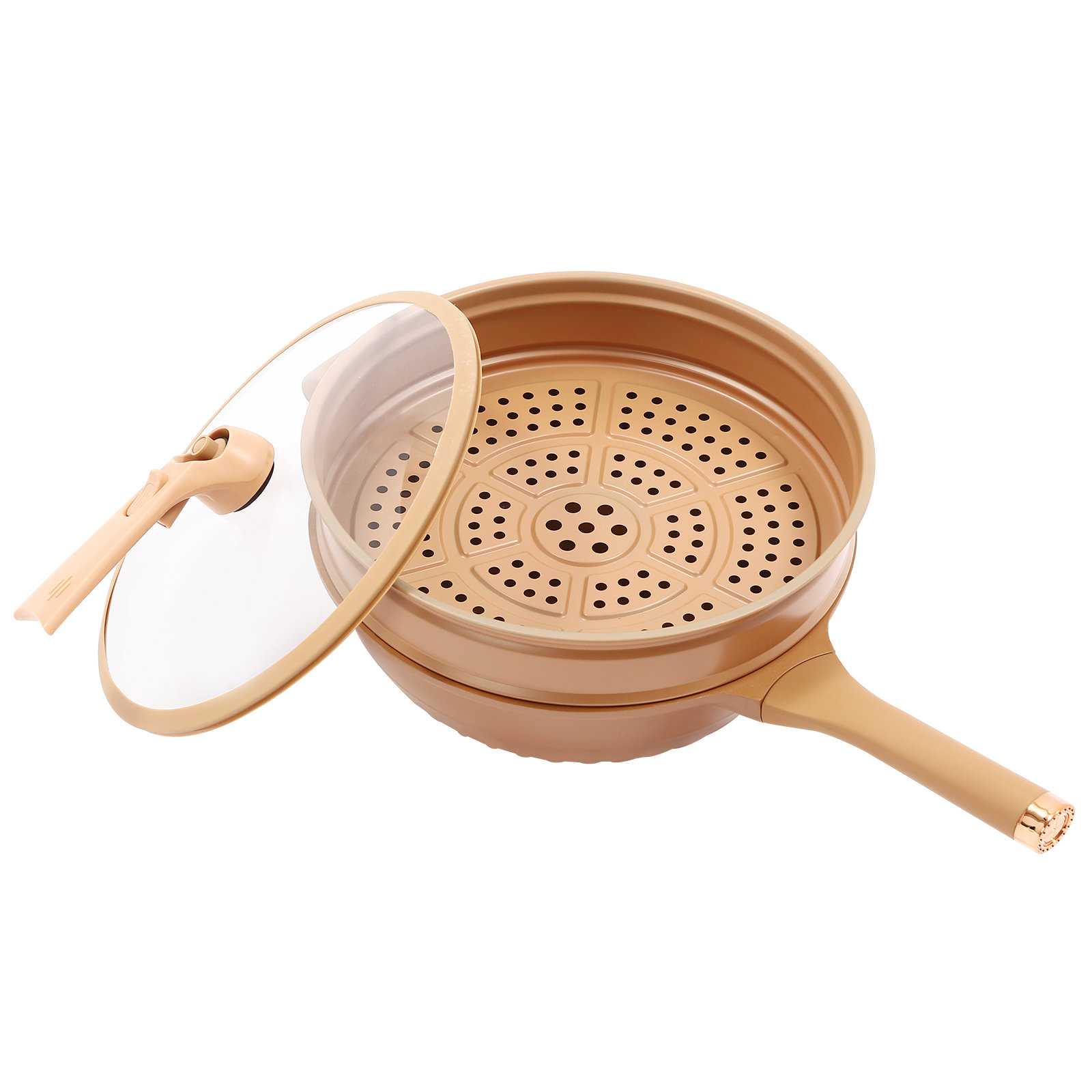 YYBUSHER Non-Stick Clay Pot Micro Pressure Cooker with Steamer Basket ...