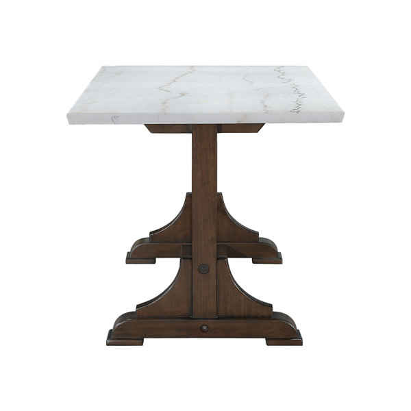 Lark Manor™ 66-inch Marble Top Counter Height Dining Table White | Wayfair
