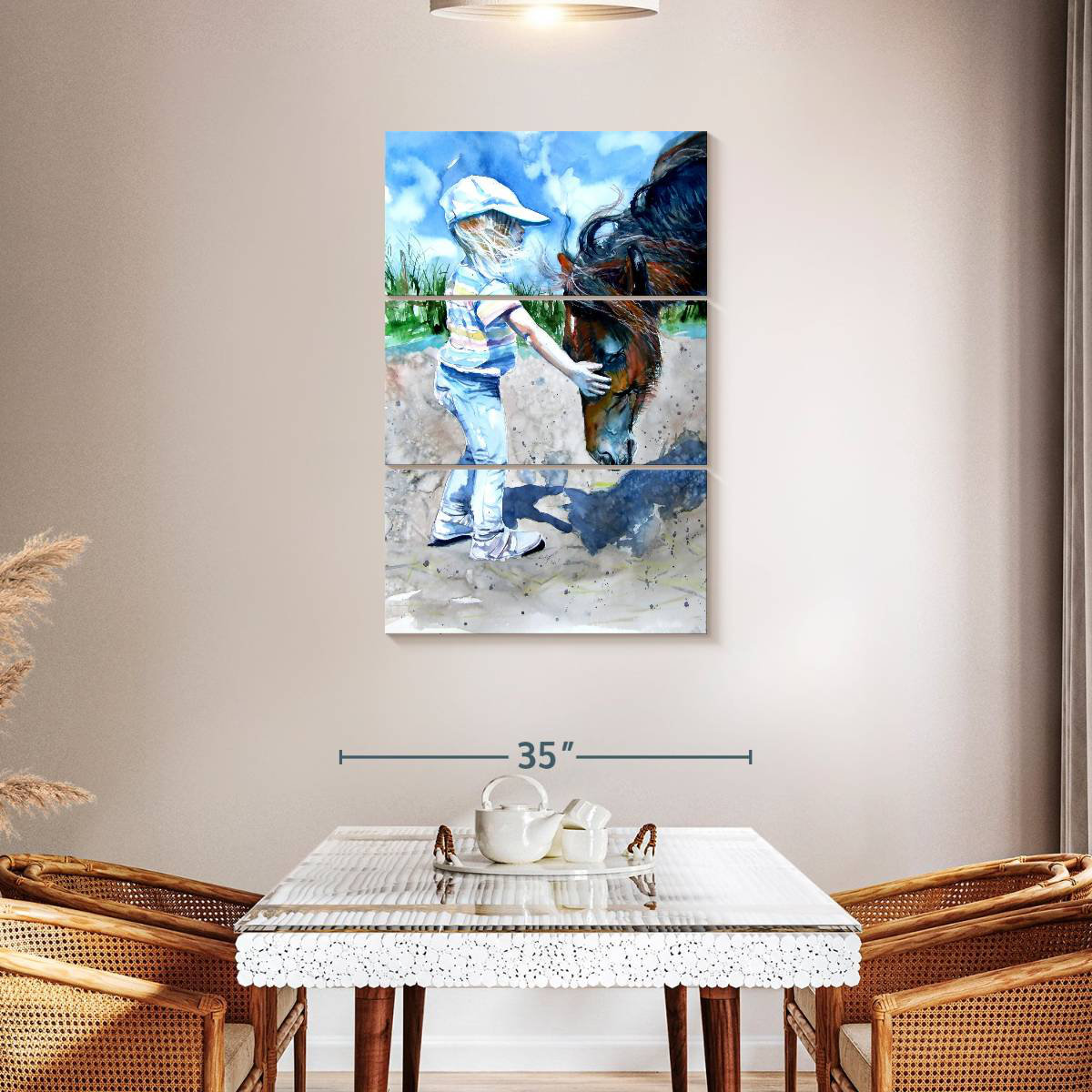 Elephant Stock A Girl With Horse | Wayfair