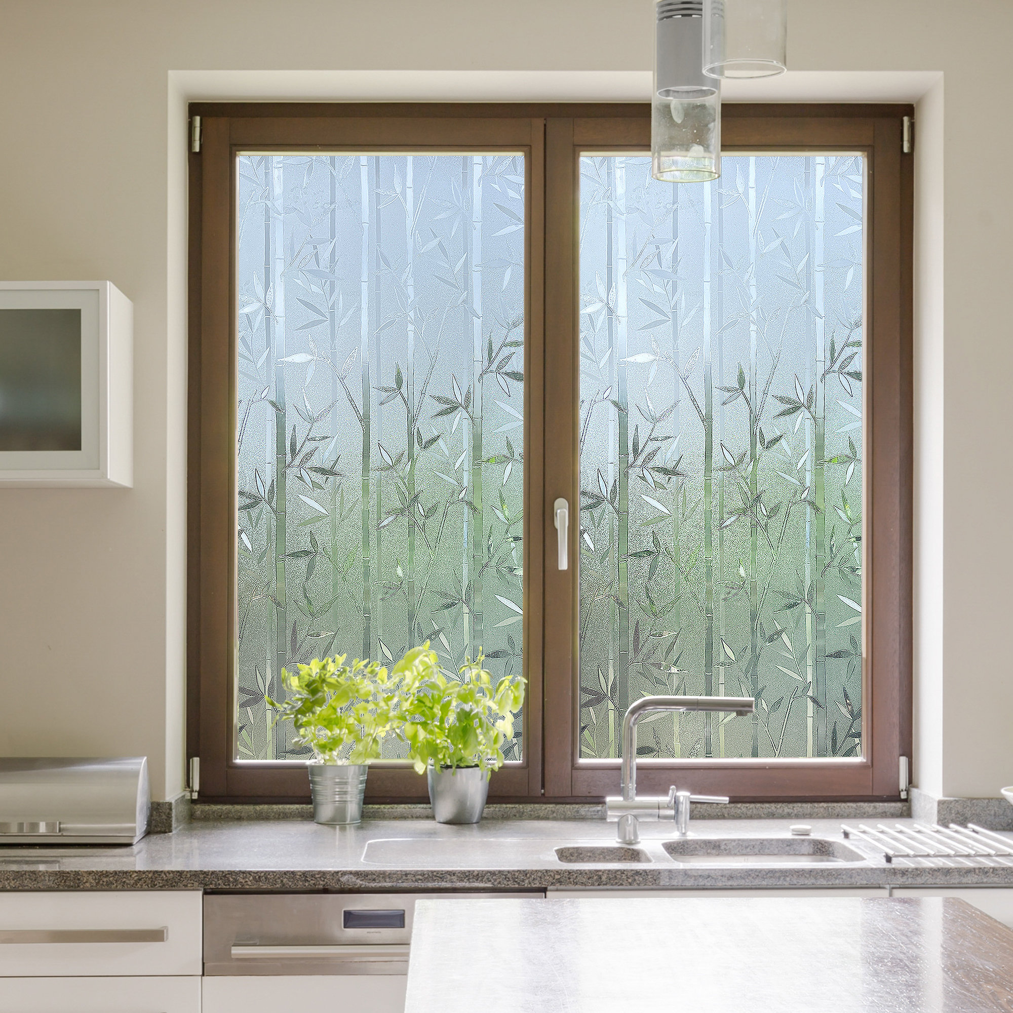 Bay Isle Home™ 3D Bamboo Decorative Privacy Window Decal | Wayfair