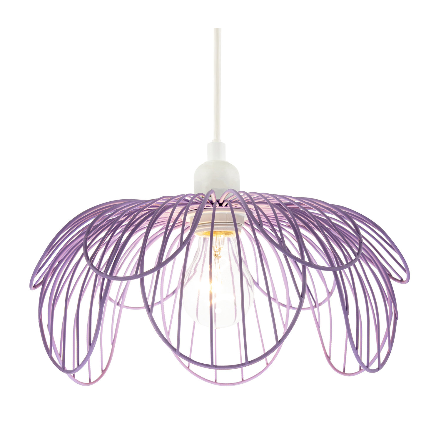 George Oliver Mate Lilac Metal Wire Overlapping Petal Ceiling Pendant ...