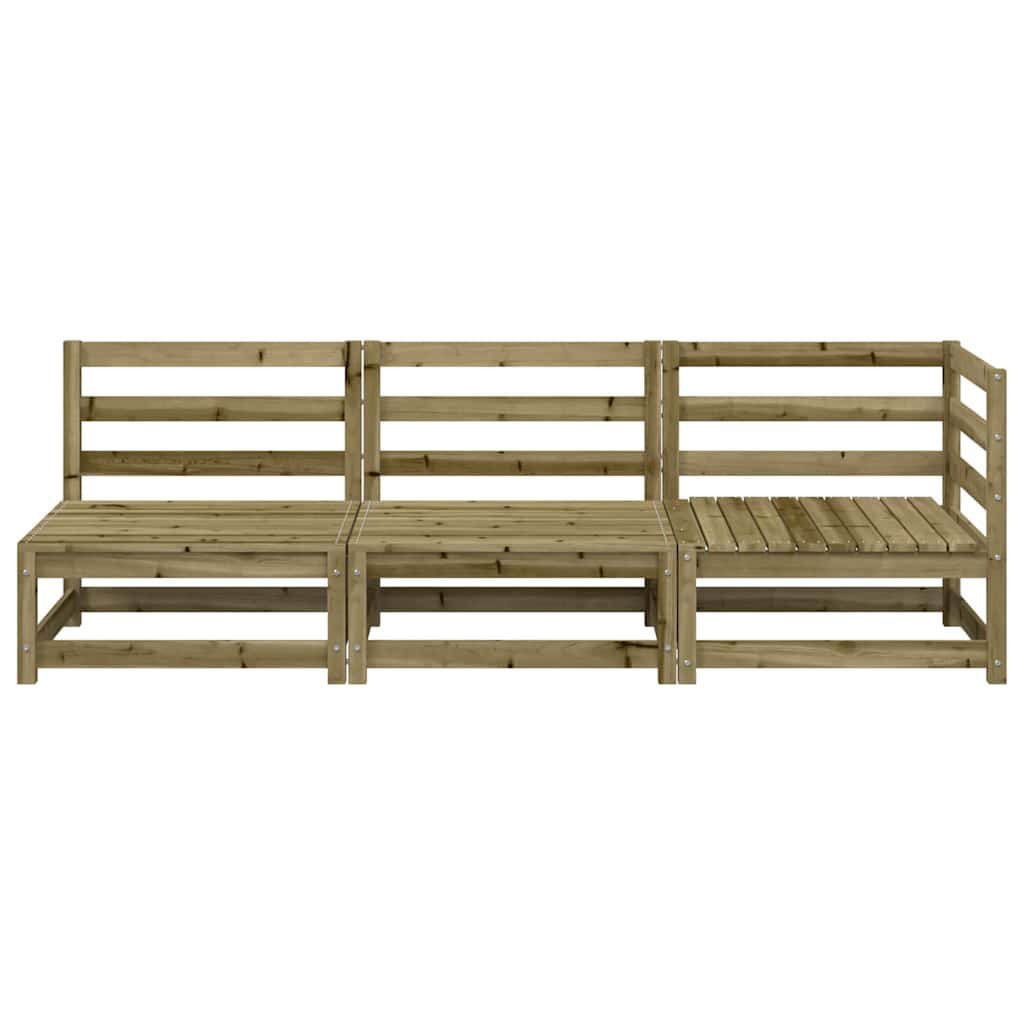 vidaXL Garden Sofa Natural Pine Impregnated Pine Wood Large Modular ...