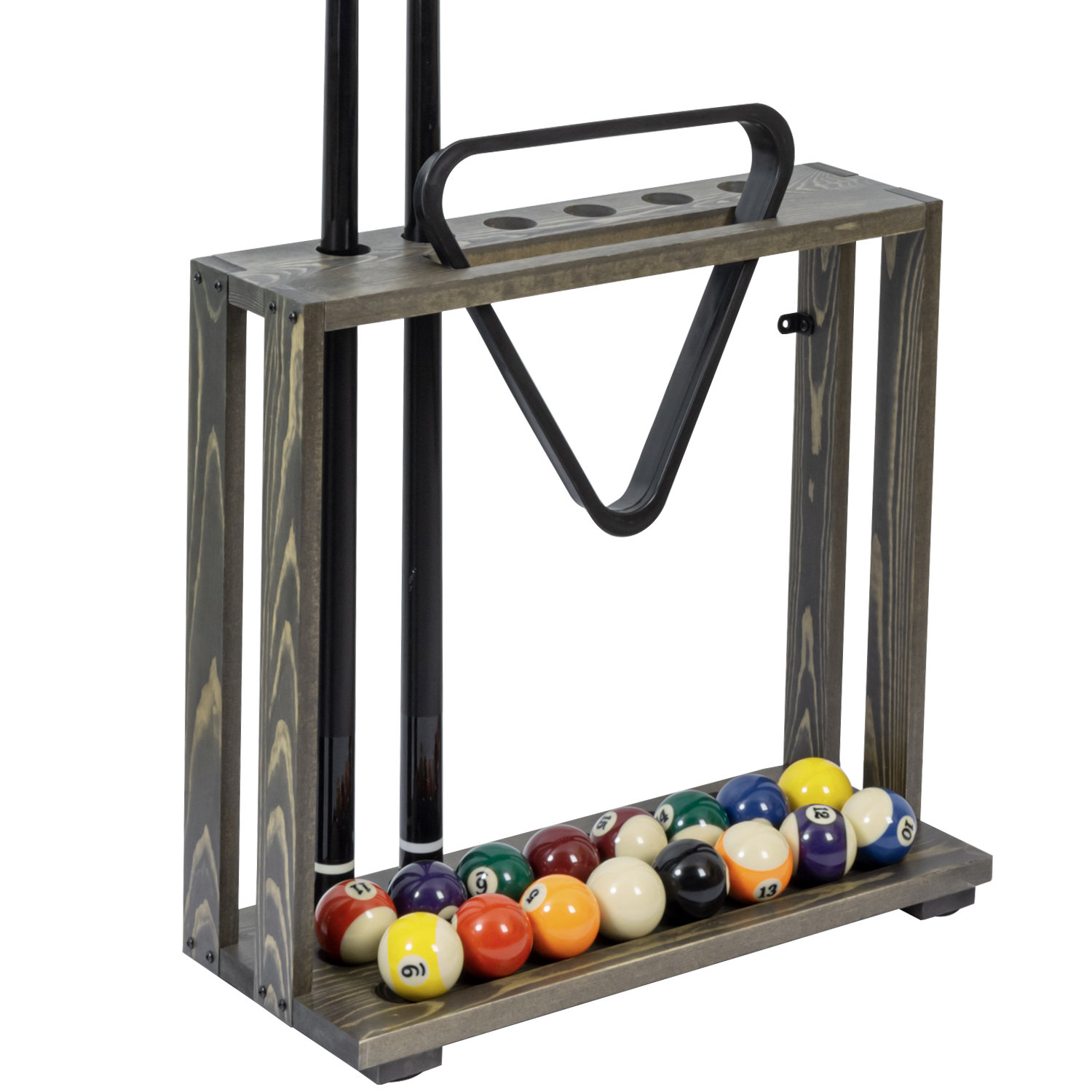 MyGift Solid Wood Freestanding Pool Cue Rack & Reviews | Wayfair