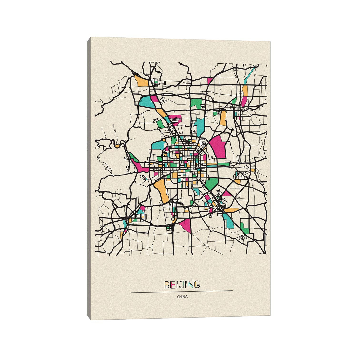 East Urban Home Beijing, China Map by Ayse Deniz Akerman - Wrapped ...