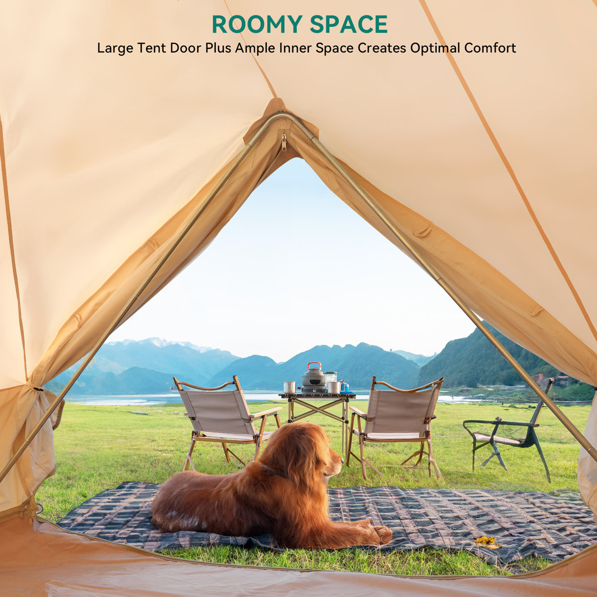 Edrosie Inc Tent Canvas Waterproof Mongolian Yurt Tent Double Layers ...