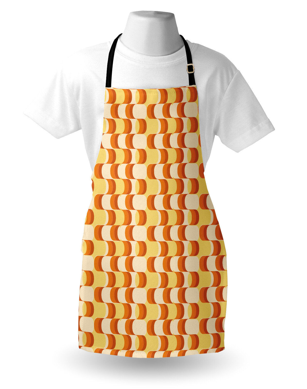 East Urban Home Retro Apron Unisex, Wavy Pattern Half Moon, Adult Size ...