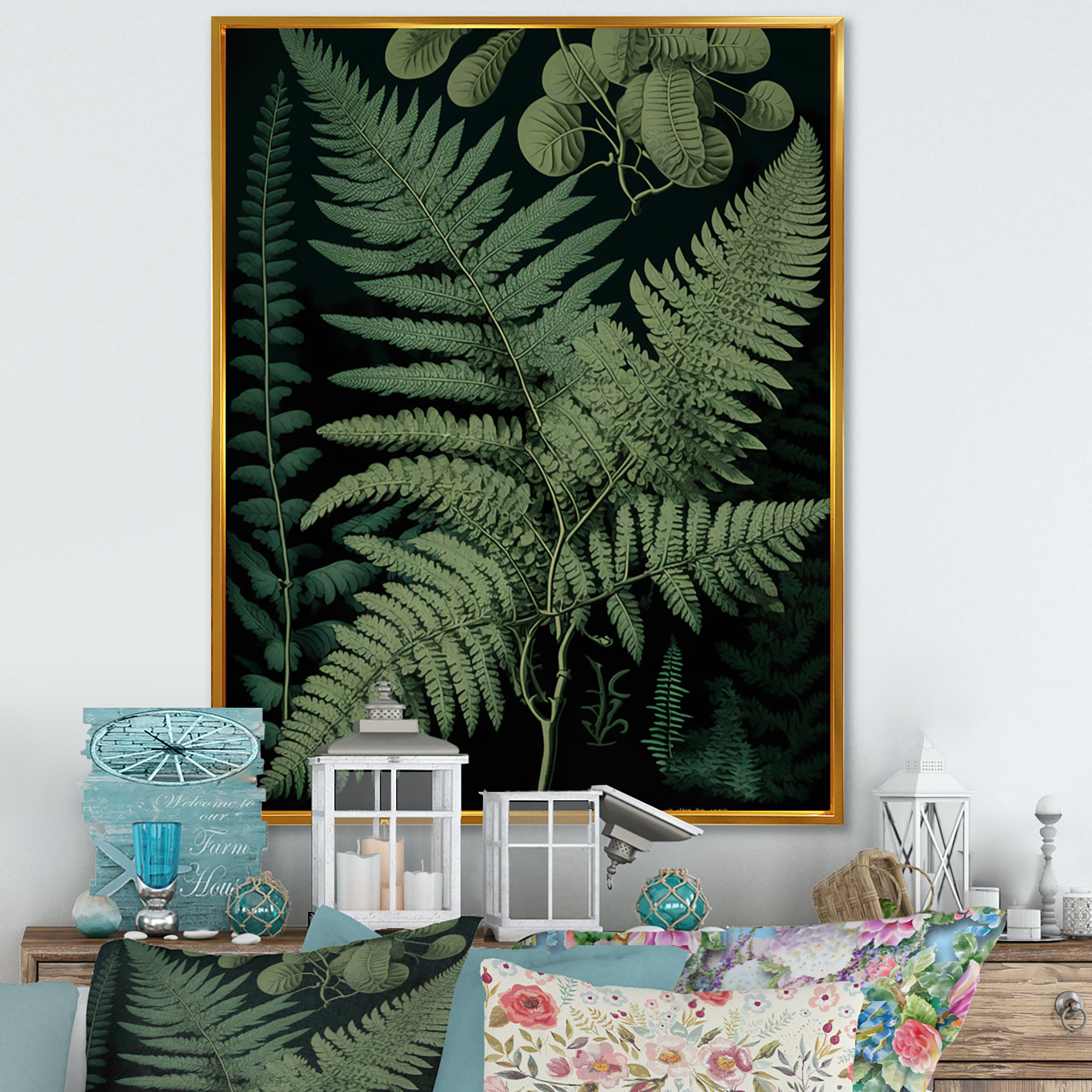 Bay Isle Home Fern On Retro Victorian Chart IV - Floral Ferns Canvas ...