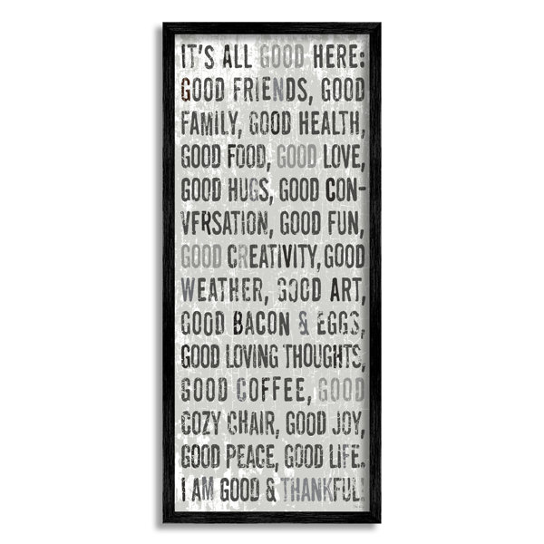 Stupell Industries " All Good Here Phrases " by Peter Horjus | Wayfair