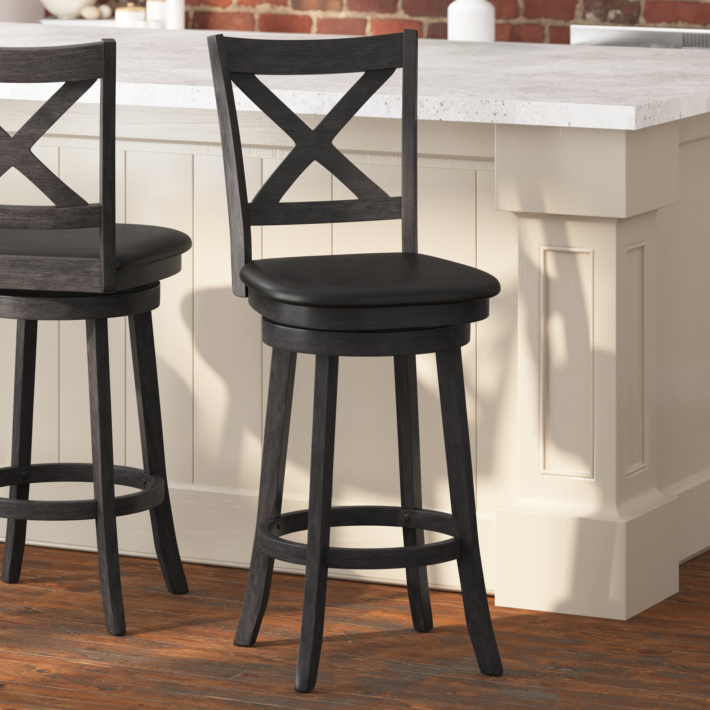 Taylor & Logan Francis Classic Crossback Wooden Swivel Dining Stool ...